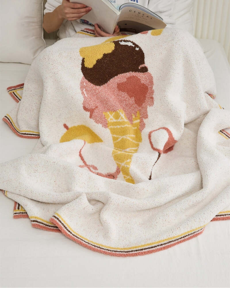 Plaid Polaire Motif Vacance