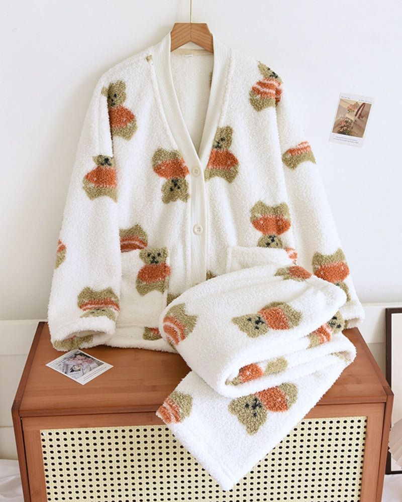 Pyjama Velours Motif Nounours